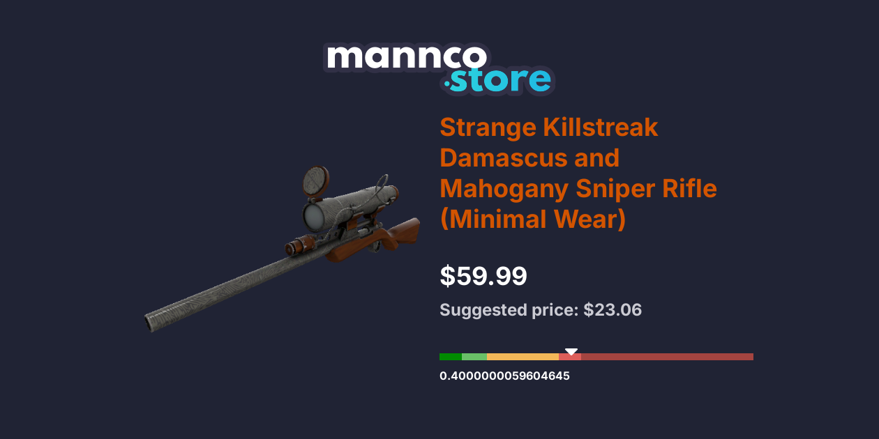 Strange Killstreak Damascus and Mahogany Sniper Rifle (Minimal Wear ...