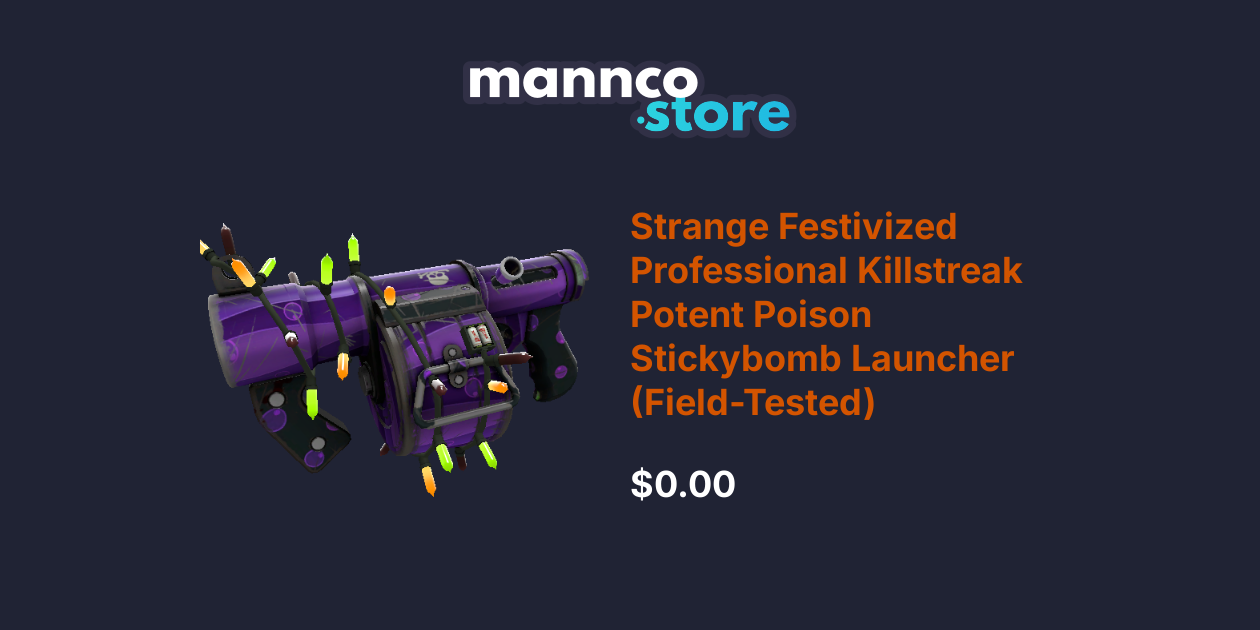 Strange Festivized Professional Killstreak Potent Poison Stickybomb ...