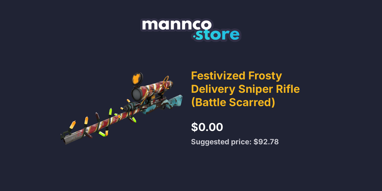 Festivized Frosty Delivery Sniper Rifle (Battle Scarred) | Mannco.store