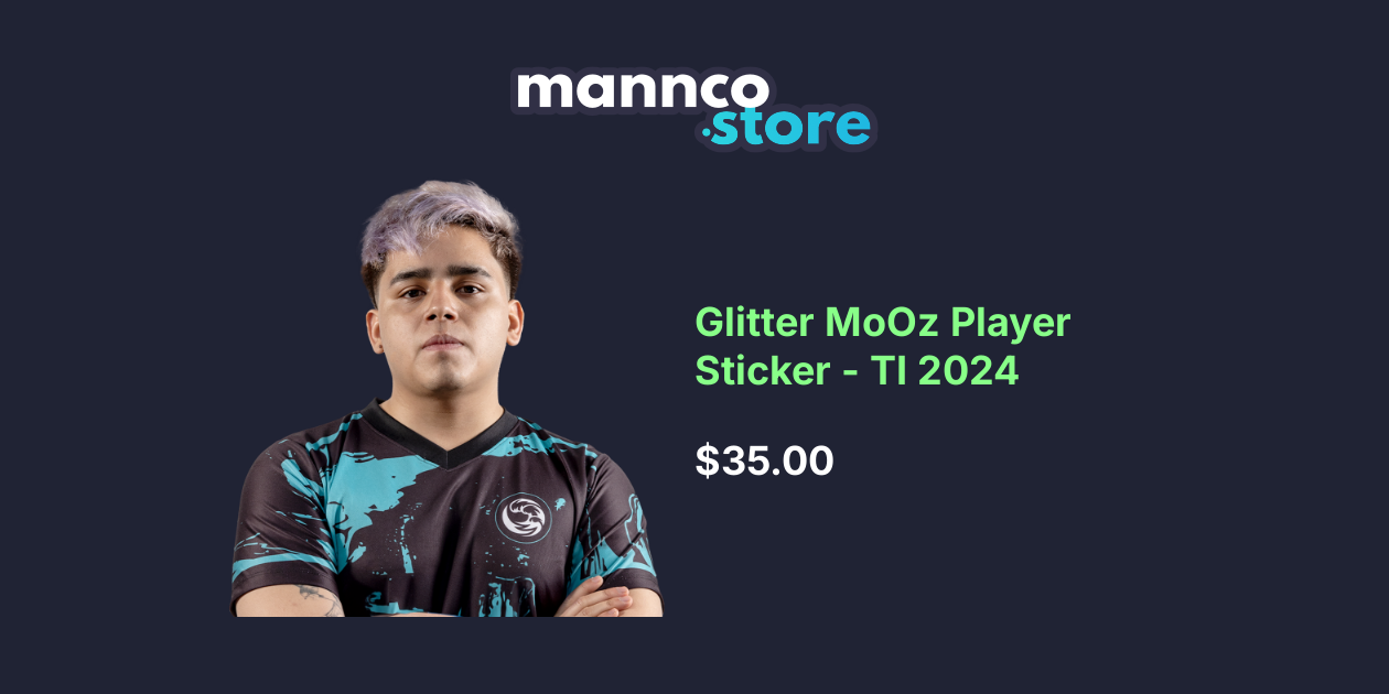 Glitter MoOz Player Sticker - TI 2024 | Mannco.store
