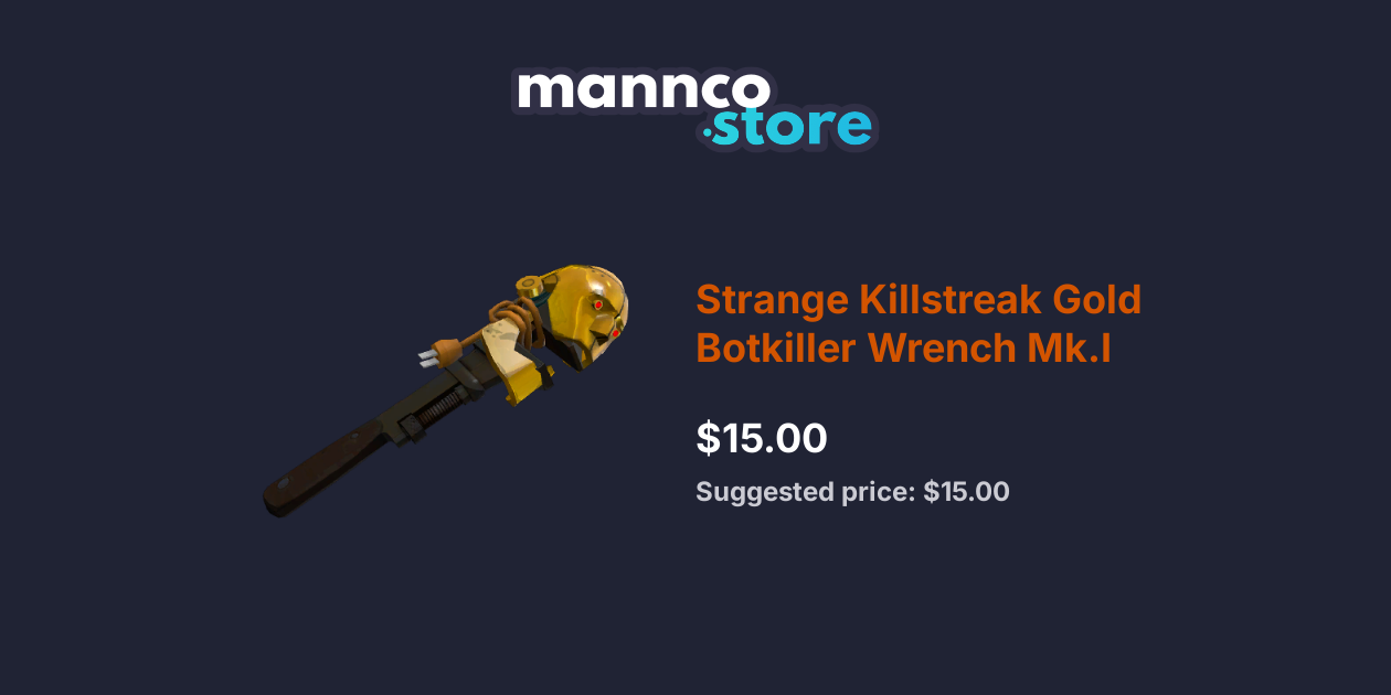 Strange Killstreak Gold Botkiller Wrench Mk.I | Mannco.store