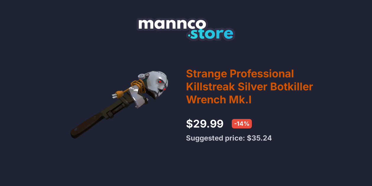 Strange Professional Killstreak Silver Botkiller Wrench Mk.I | Mannco.store