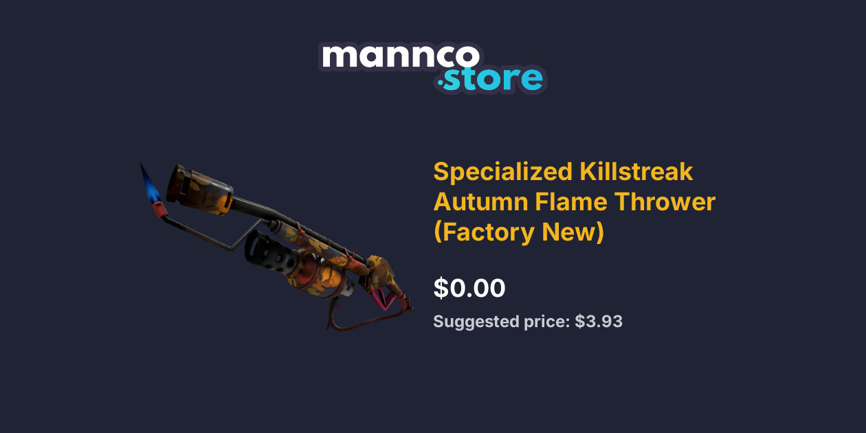 Specialized Killstreak Autumn Flame Thrower (Factory New) | Mannco.store
