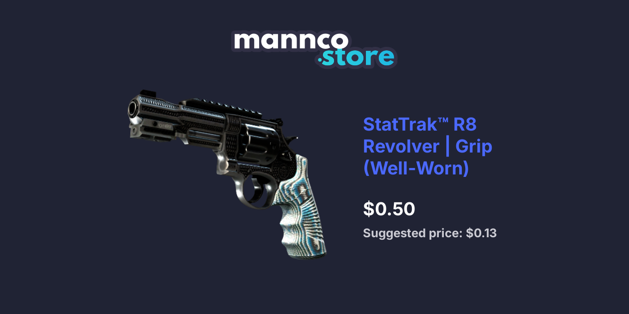 StatTrak™ R8 Revolver | Grip (Well-Worn) | Mannco.store