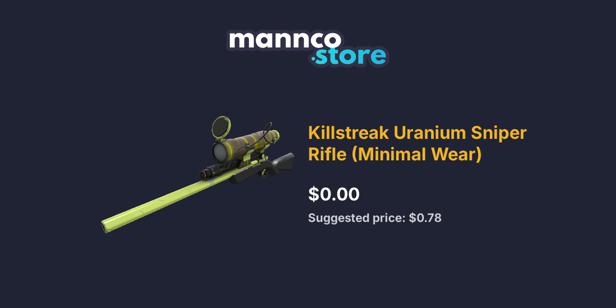 Killstreak Uranium Sniper Rifle (Minimal Wear) | Mannco.store