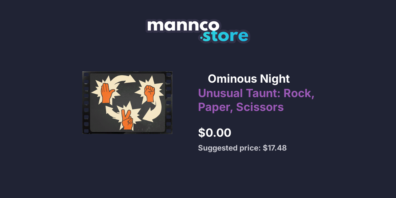 Ominous Night Unusual Taunt: Rock, Paper, Scissors | Mannco.store