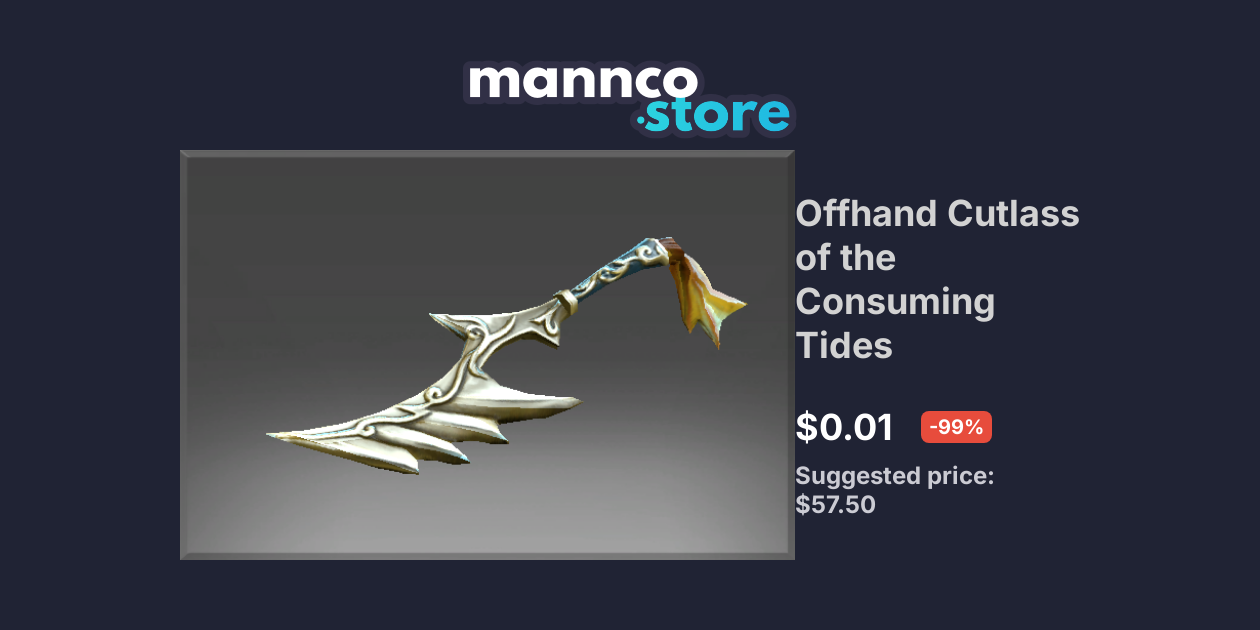 Offhand Cutlass of the Consuming Tides | Mannco.store