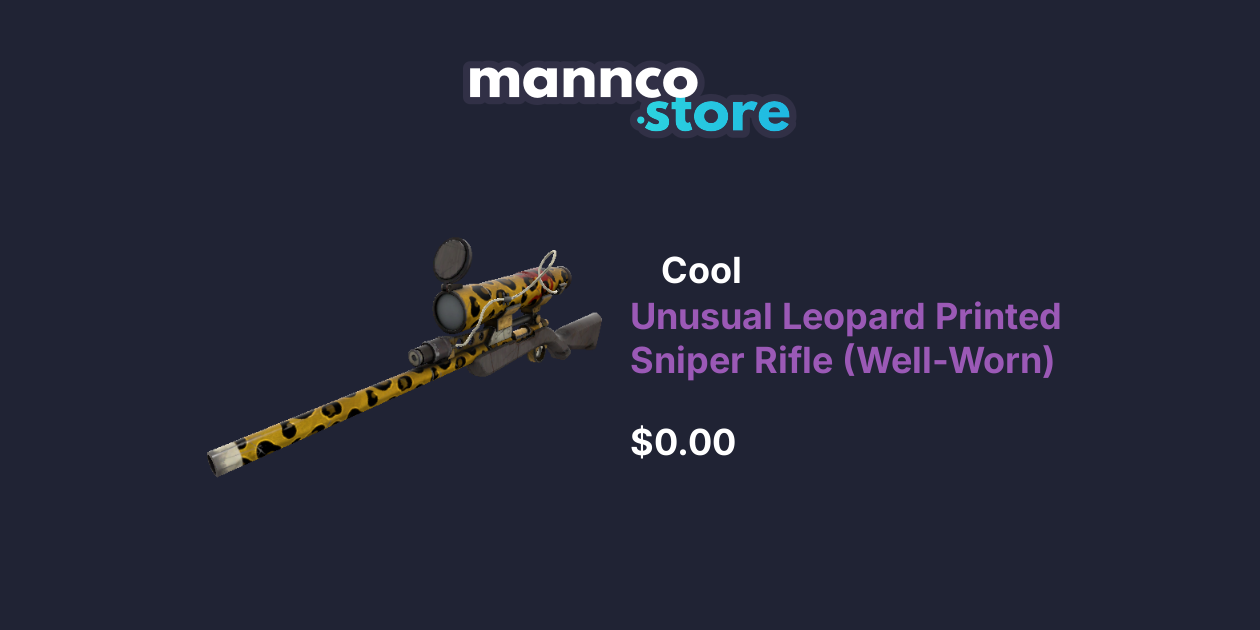 Cool Unusual Leopard Printed Sniper Rifle (Well-Worn) | Mannco.store