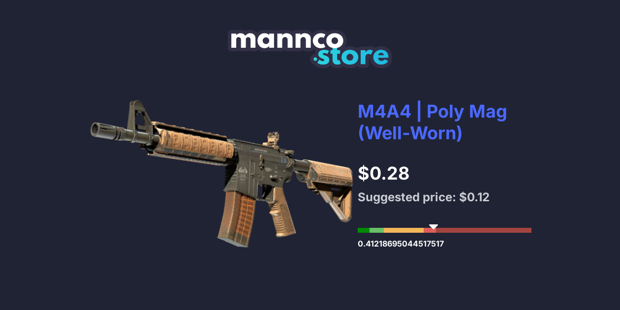 M4A4 | Poly Mag (Well-Worn) | Mannco.store