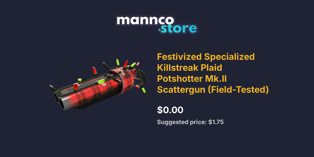 Festivized Specialized Killstreak Plaid Potshotter Mk.II Scattergun ...