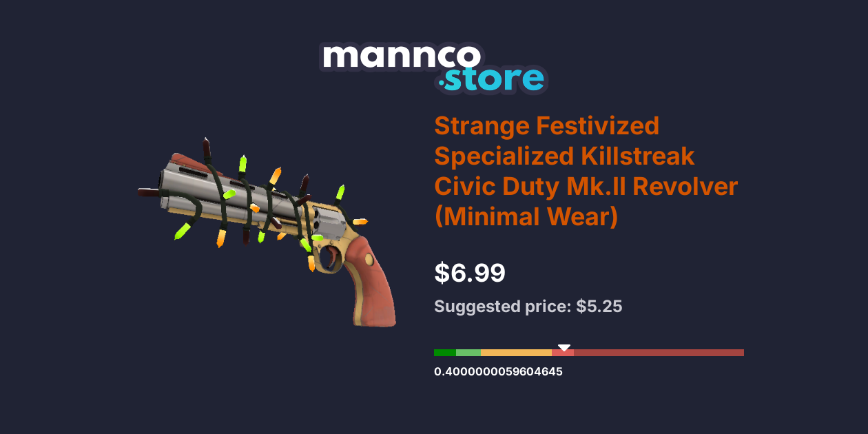 Strange Festivized Specialized Killstreak Civic Duty Mk.II Revolver ...