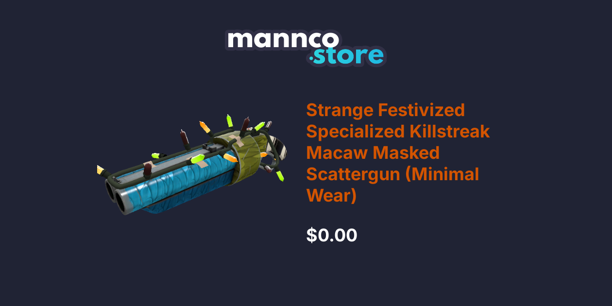 Strange Festivized Specialized Killstreak Macaw Masked Scattergun ... Strange Festivized Specialized Killstreak Macaw Masked Scattergun ...