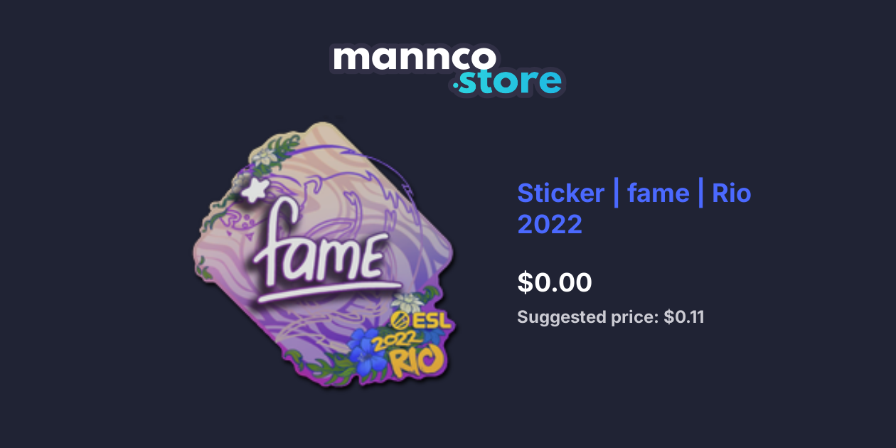 Sticker | fame | Rio 2022 | Mannco.store