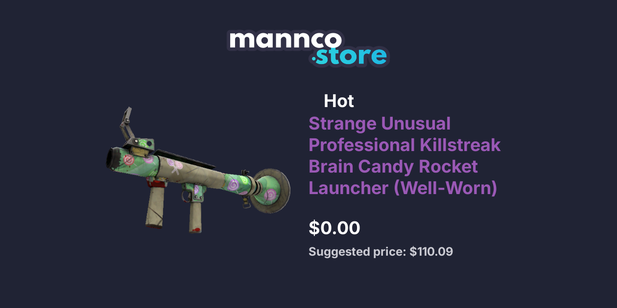 Hot Strange Unusual Professional Killstreak Brain Candy Rocket Launcher ...
