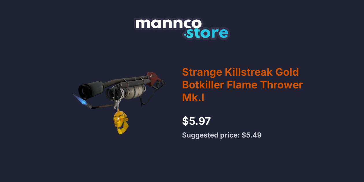 Strange Killstreak Gold Botkiller Flame Thrower Mk.I | Mannco.store