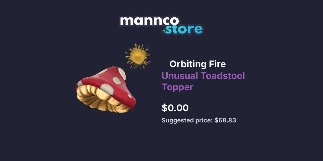 Orbiting Fire Unusual Toadstool Topper | Mannco.store