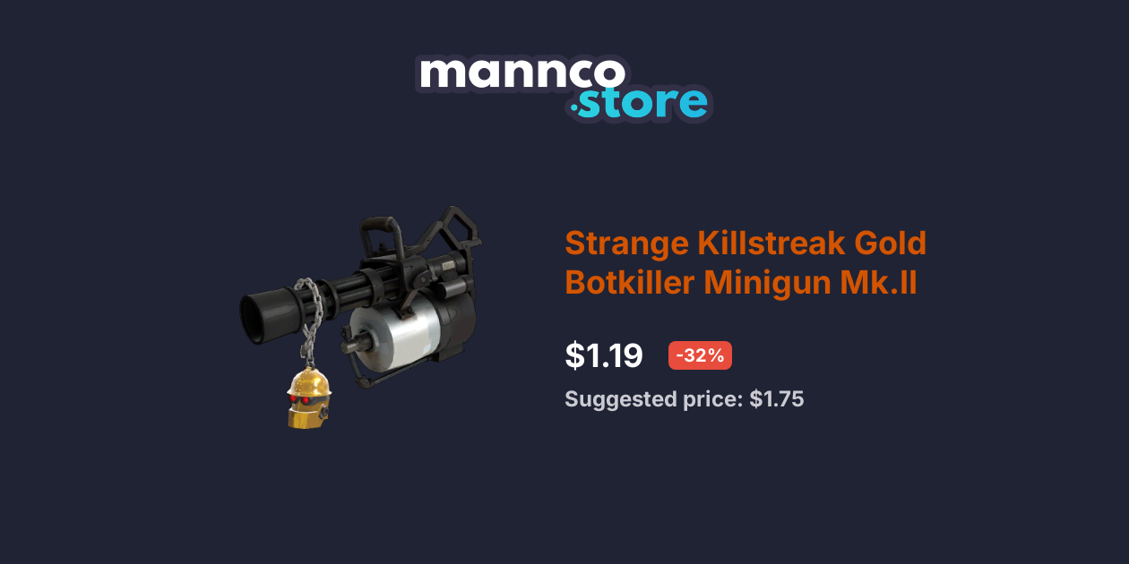 Strange Killstreak Gold Botkiller Minigun Mk.II | Mannco.store